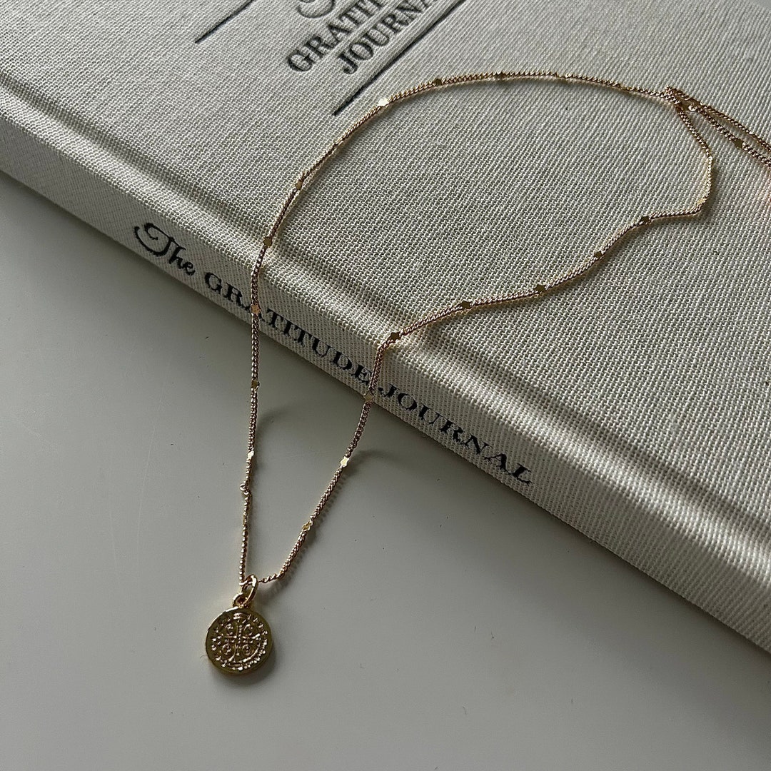 The Jamie Necklace· Gold Plated Pendant Necklace · Gold Medallion Coin ...