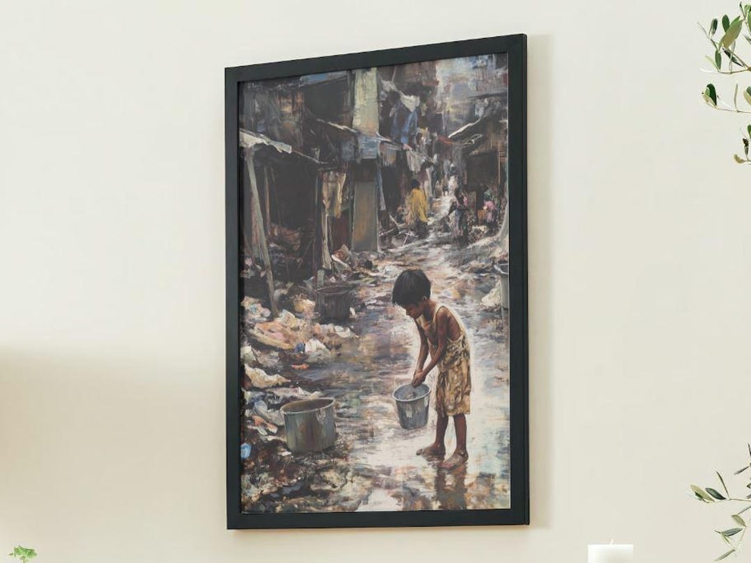Poverty Poster Painted Street Scene Digital Download Social Awareness ...
