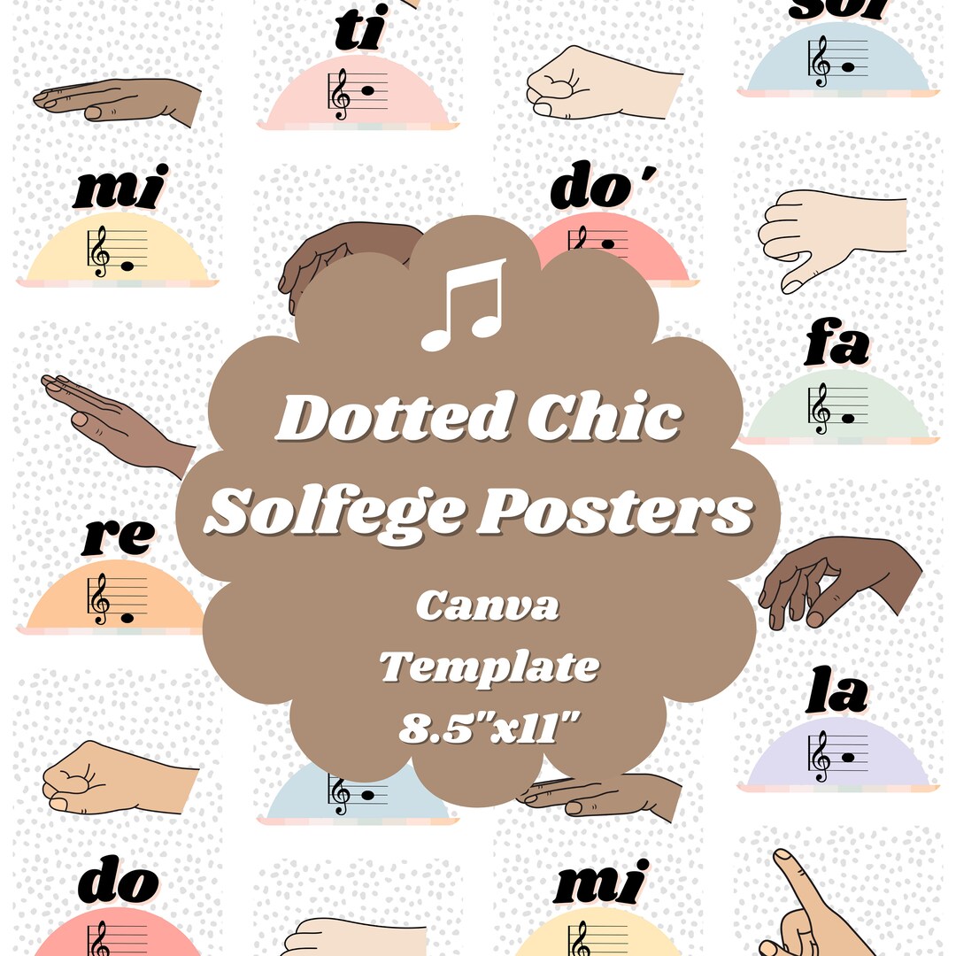 Black and White Dot Solfege Music Classroom Posters Template Trendy ...