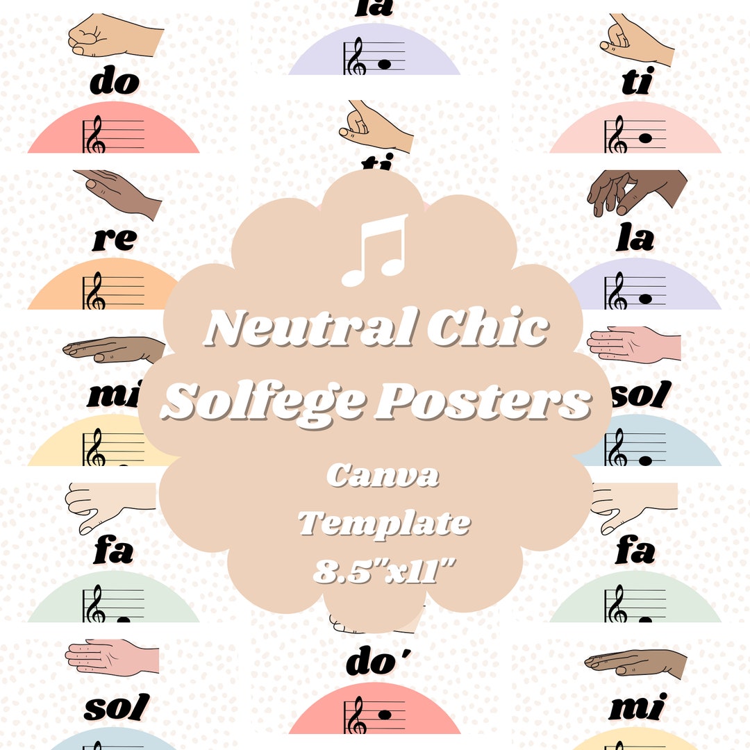 Neutral Chic Solfege Posters Template Music Posters Educational Posters ...