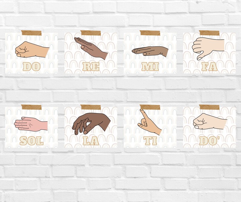 Boho Rainbow Solfege Posters Music Room Decor Instrumental - Etsy
