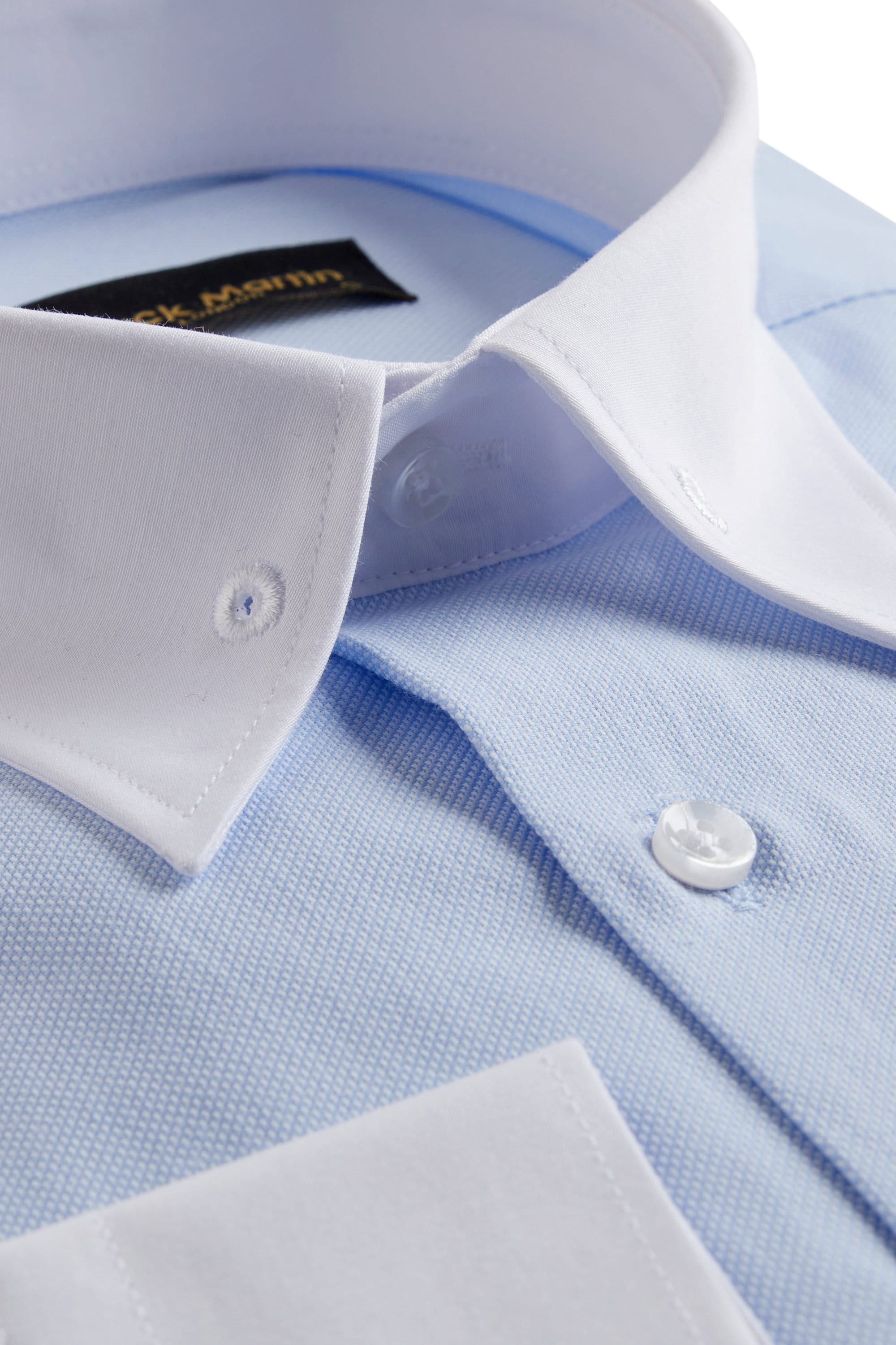 Blue Oxford Pin Collar Long Sleeve Dress Shirts for Men | Mens Button ...