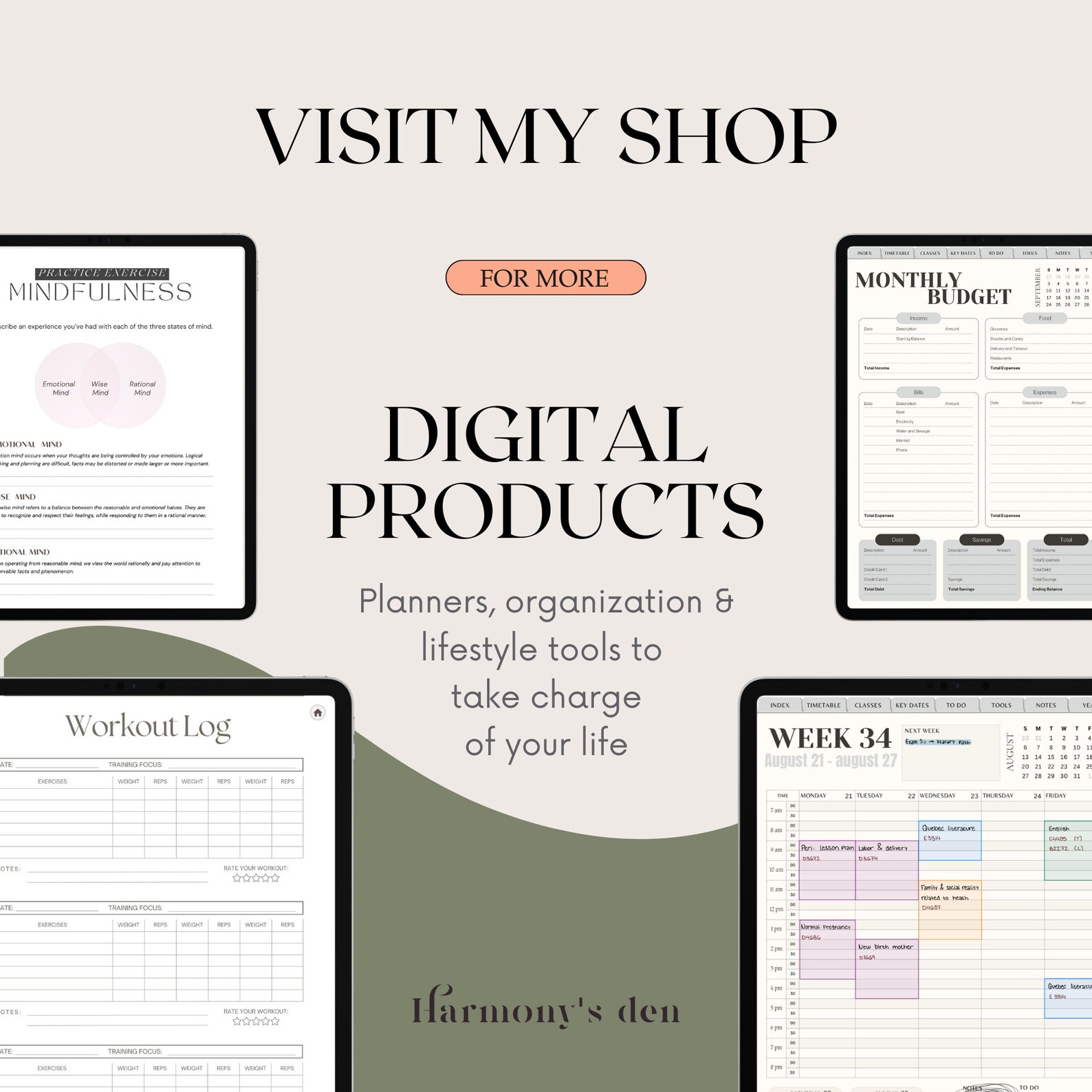 Weekly Planner Template, Printable Pdf, Dark Mode, Weekly Plan ...