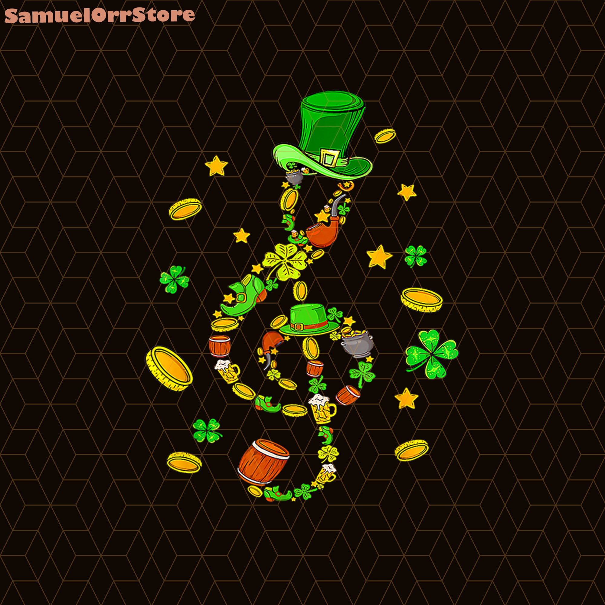 Music Note Shamrock St Patricks Day Png, Music Teacher Leprechaun Png ...