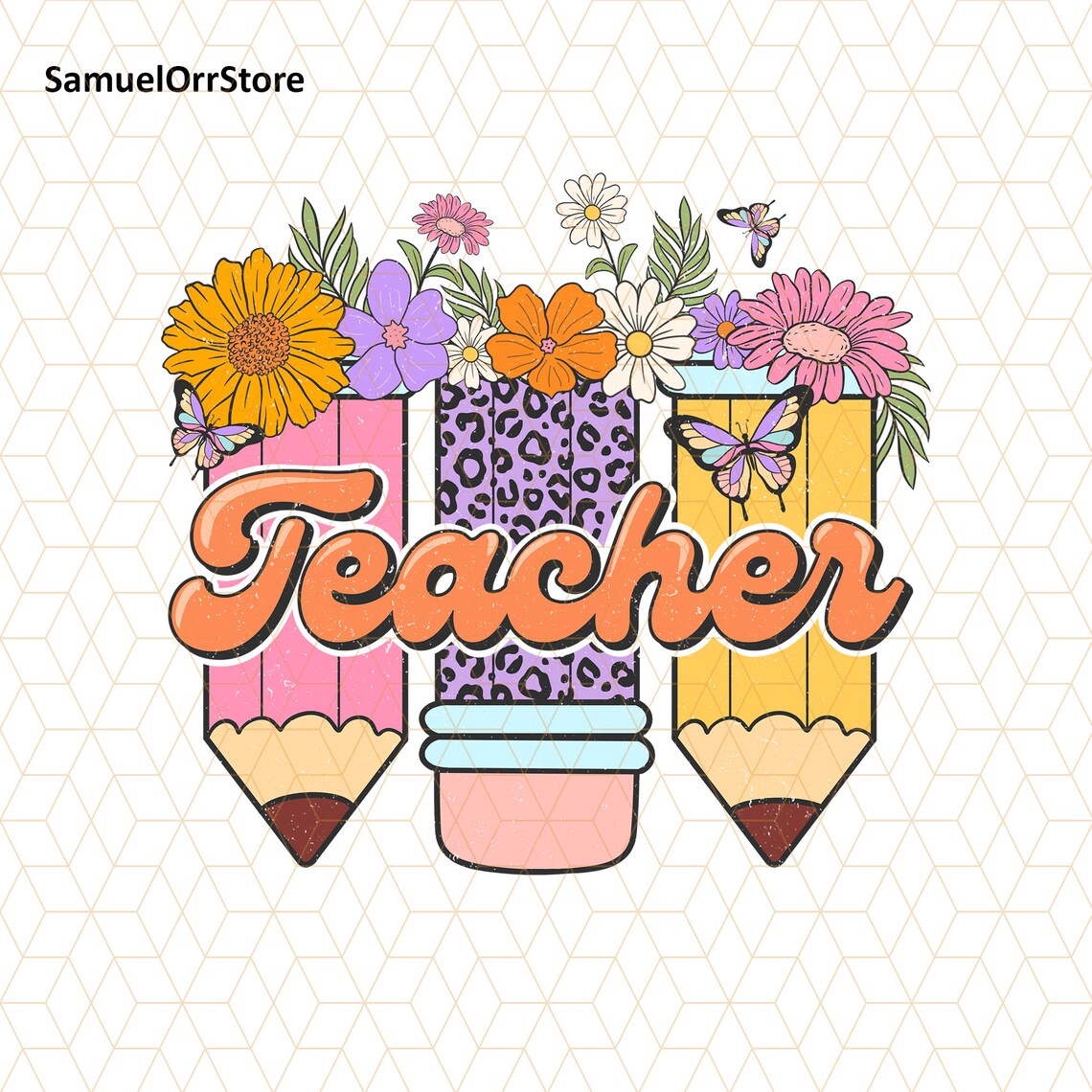 Wildflowers Pencil Teacher Png, Teach Them Png, Love Them Png, Watch ...