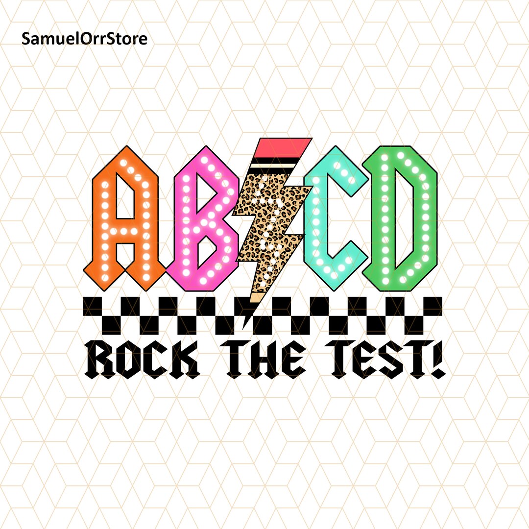 Retro ABCD Rock the Test Png, Teacher Test Day Png, State Testing Png ...