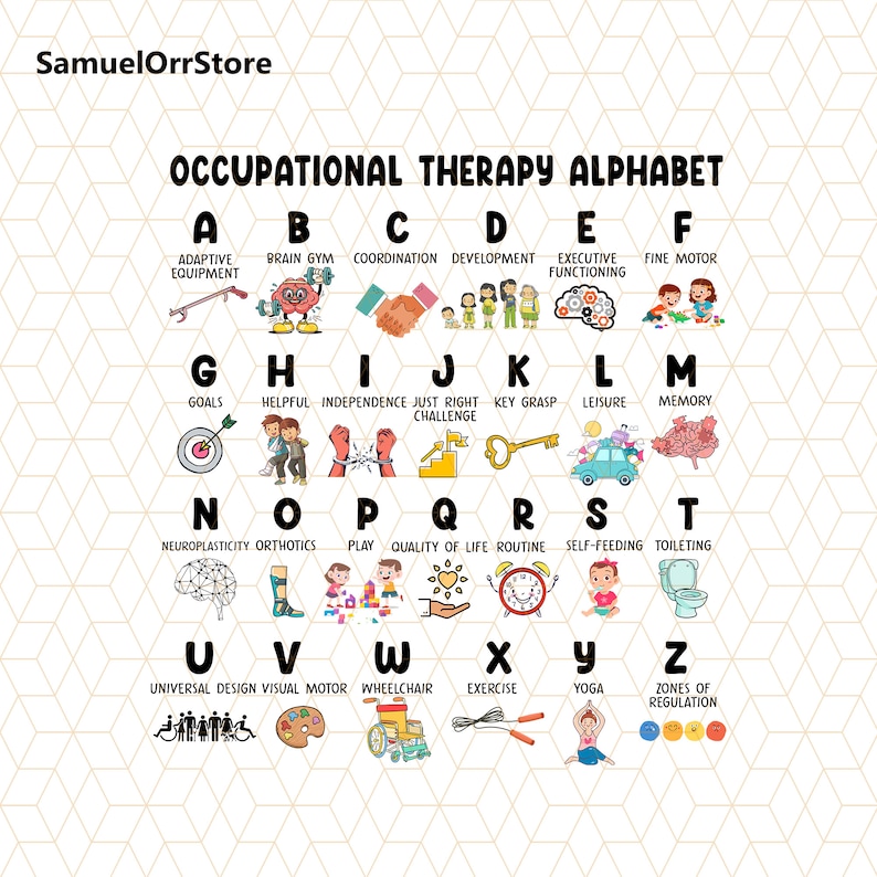 Occupational Therapy Alphabet Png, OT Alphabet Png, Occupational ...