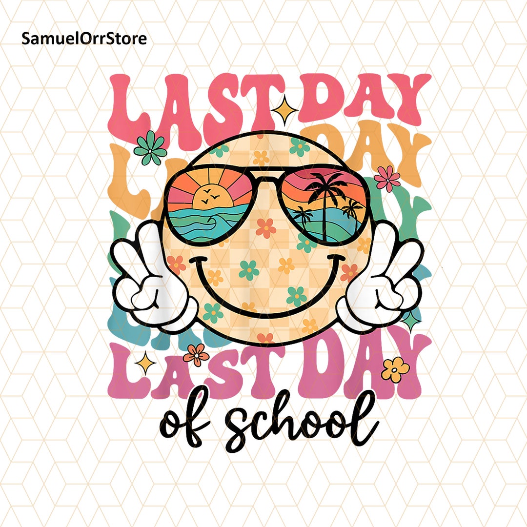 Retro Groovy Smiley Face Last Day of School Png, Bruh We Out Png ...