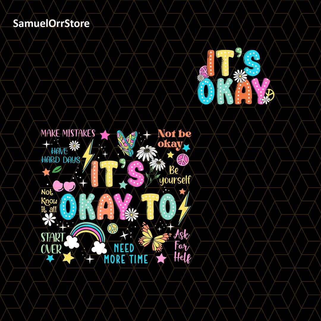 Trendy Dalmatian Dot It's Okay to Prioritize Your Health Png, Be Kind ...
