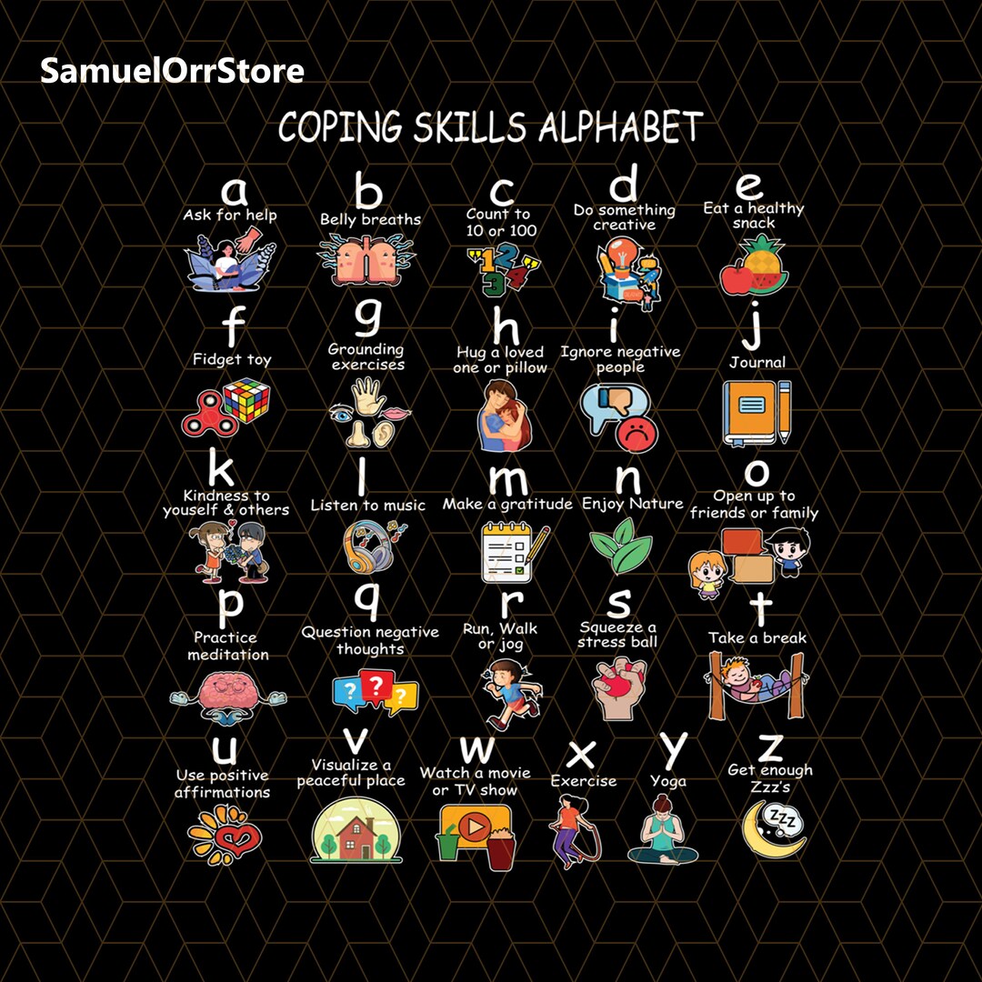 Coping Skills Alphabet Png, ABC Coping Skills Png, Mental Health ...