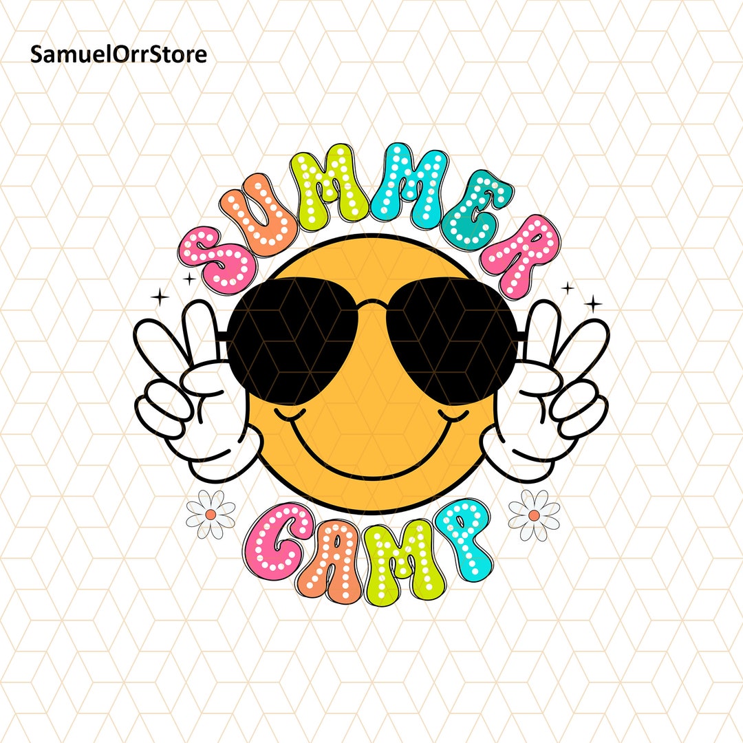 Retro Smiley Face Summer Camp Png, in My Summer Camp Era Png, Camping ...