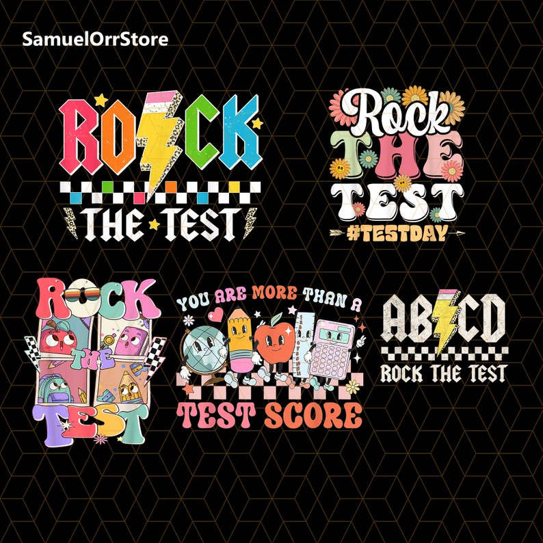 Testing Day Bundle Png, Rock the Test Png, Teacher Test Day Png ...