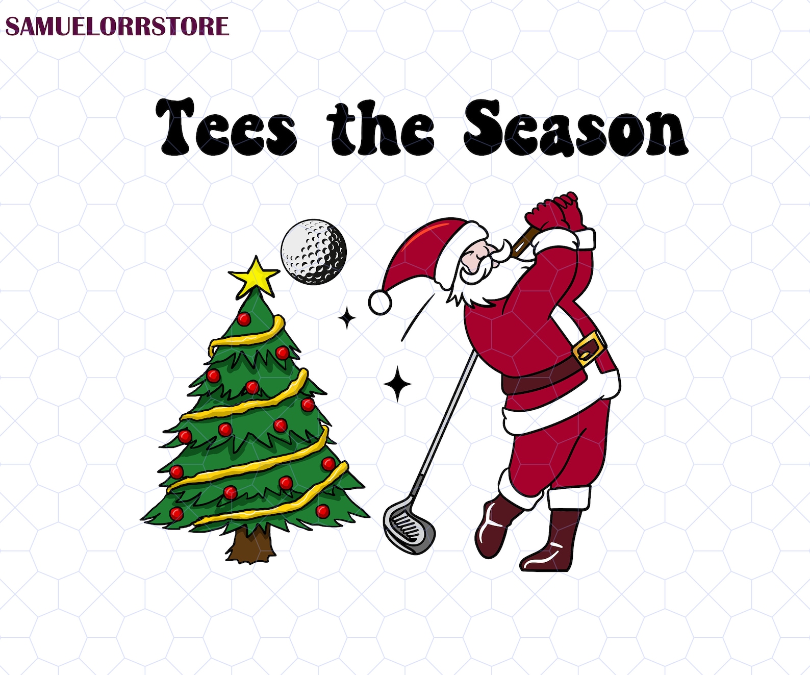 Golf Lovers Christmas Png, Tis the Season Santa Playing Golf Png, Santa ...