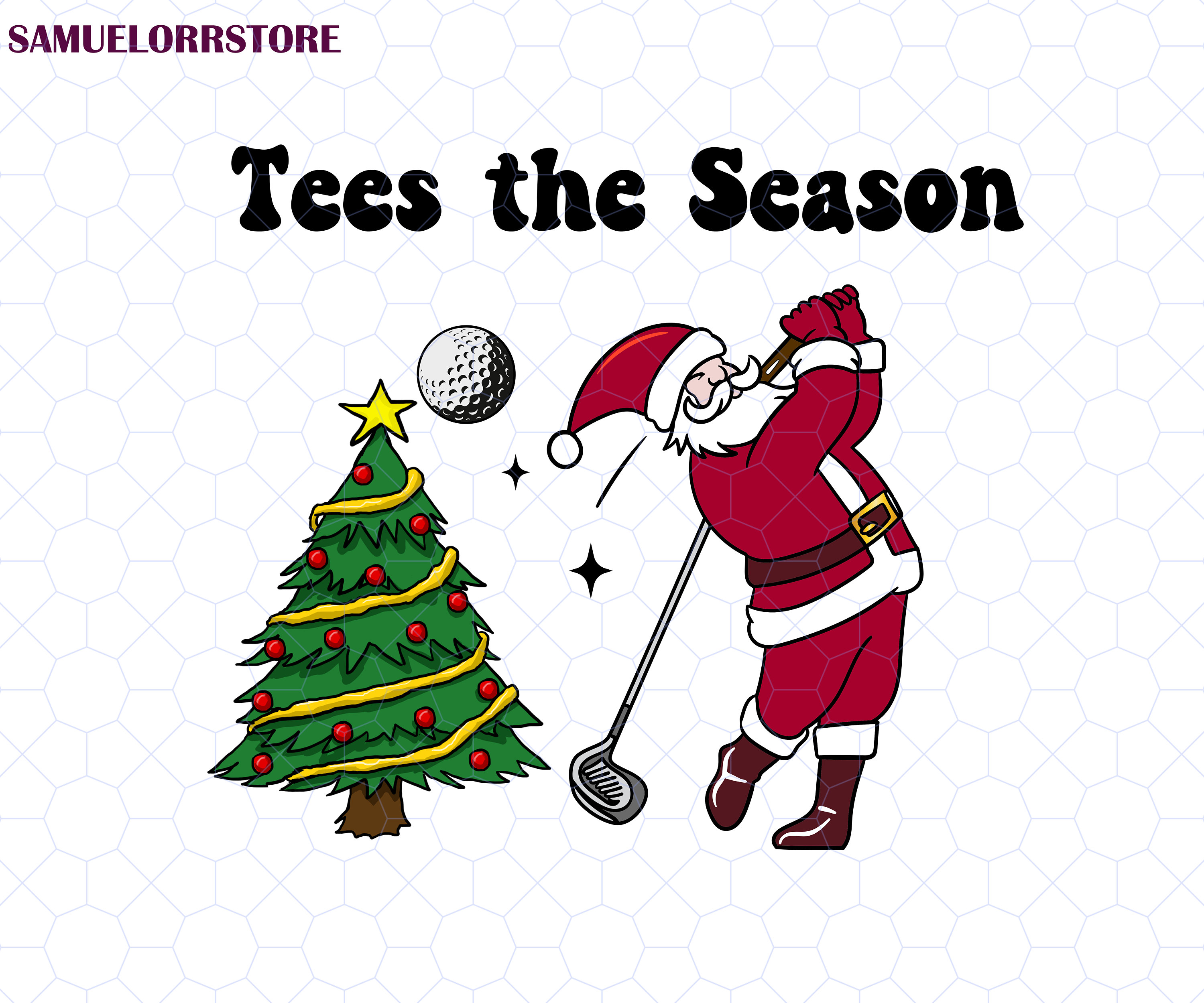 Golf Lovers Christmas Png, Tis the Season Santa Playing Golf Png, Santa ...