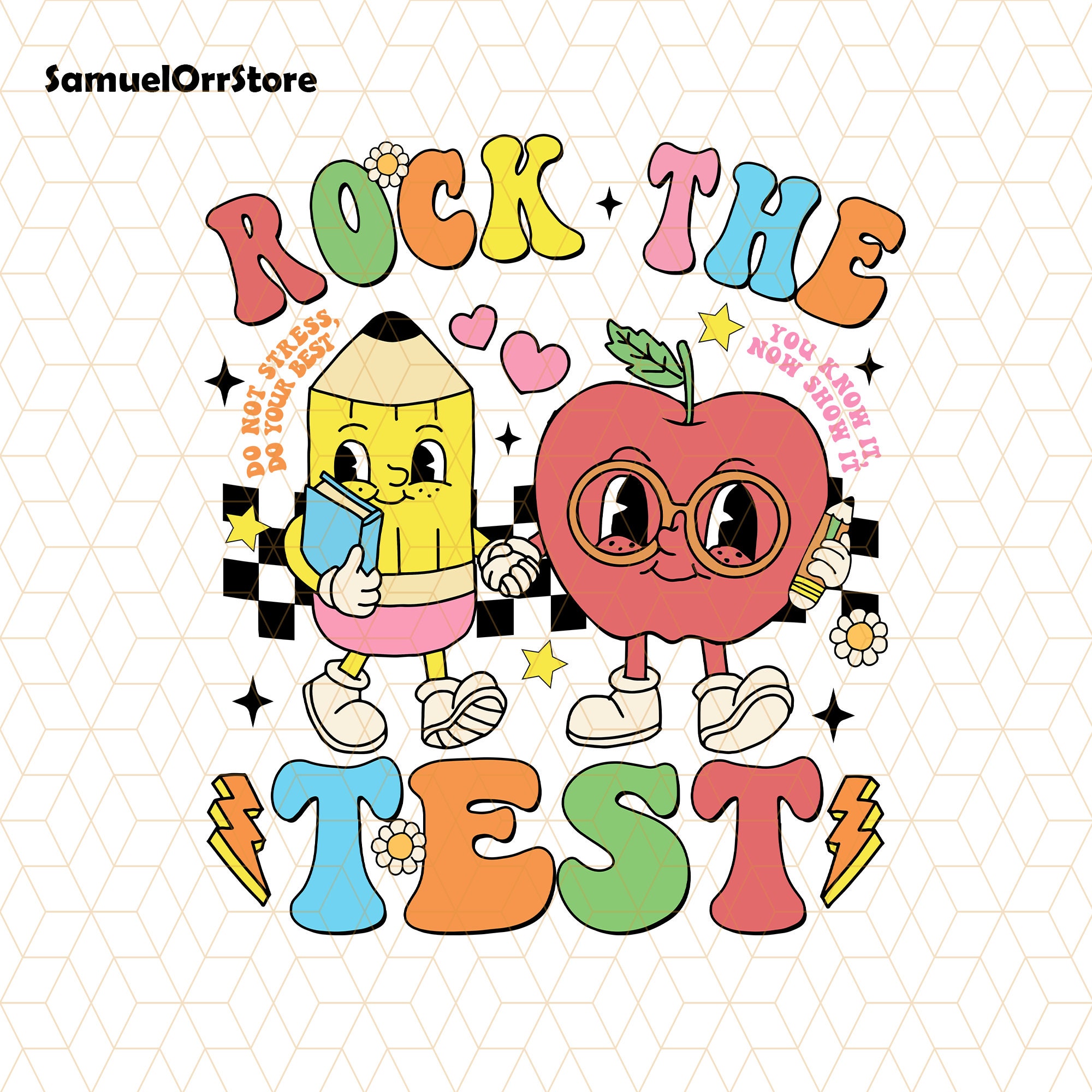 Retro Rock the Test Png, Teacher Testing Png, Testing Coordinator Png ...