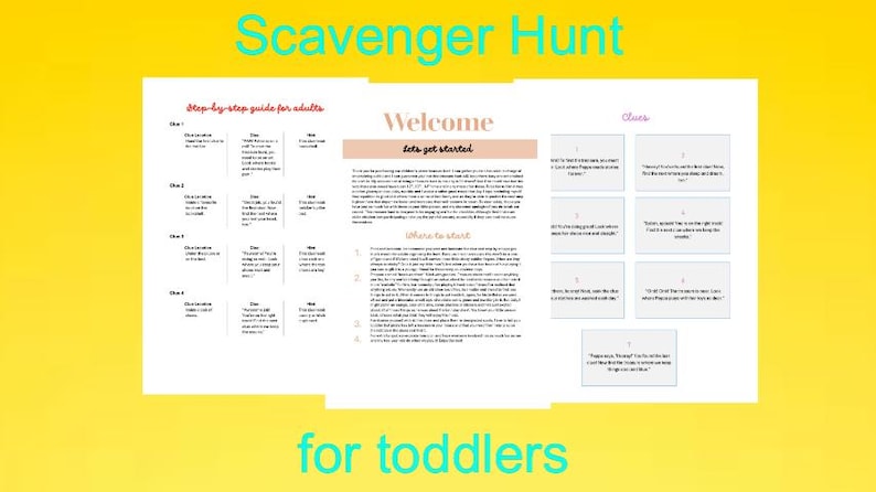 Printable Indoor Treasure Hunt/scavenger Hunt for Toddlers - Etsy