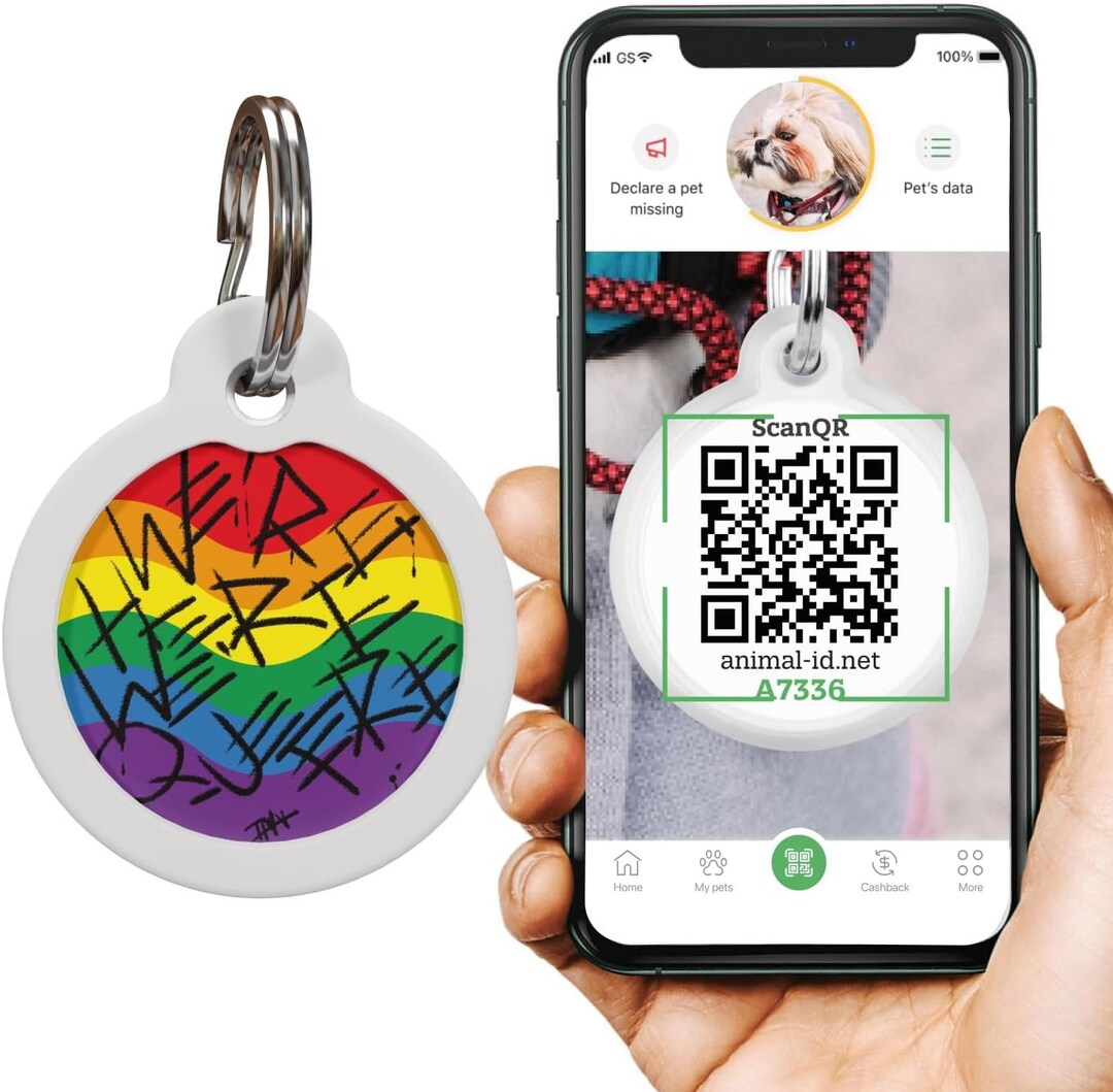 QR Code Dog Tag Pet ID Tags for Dogs LGBT Silent Dog Tags - Etsy