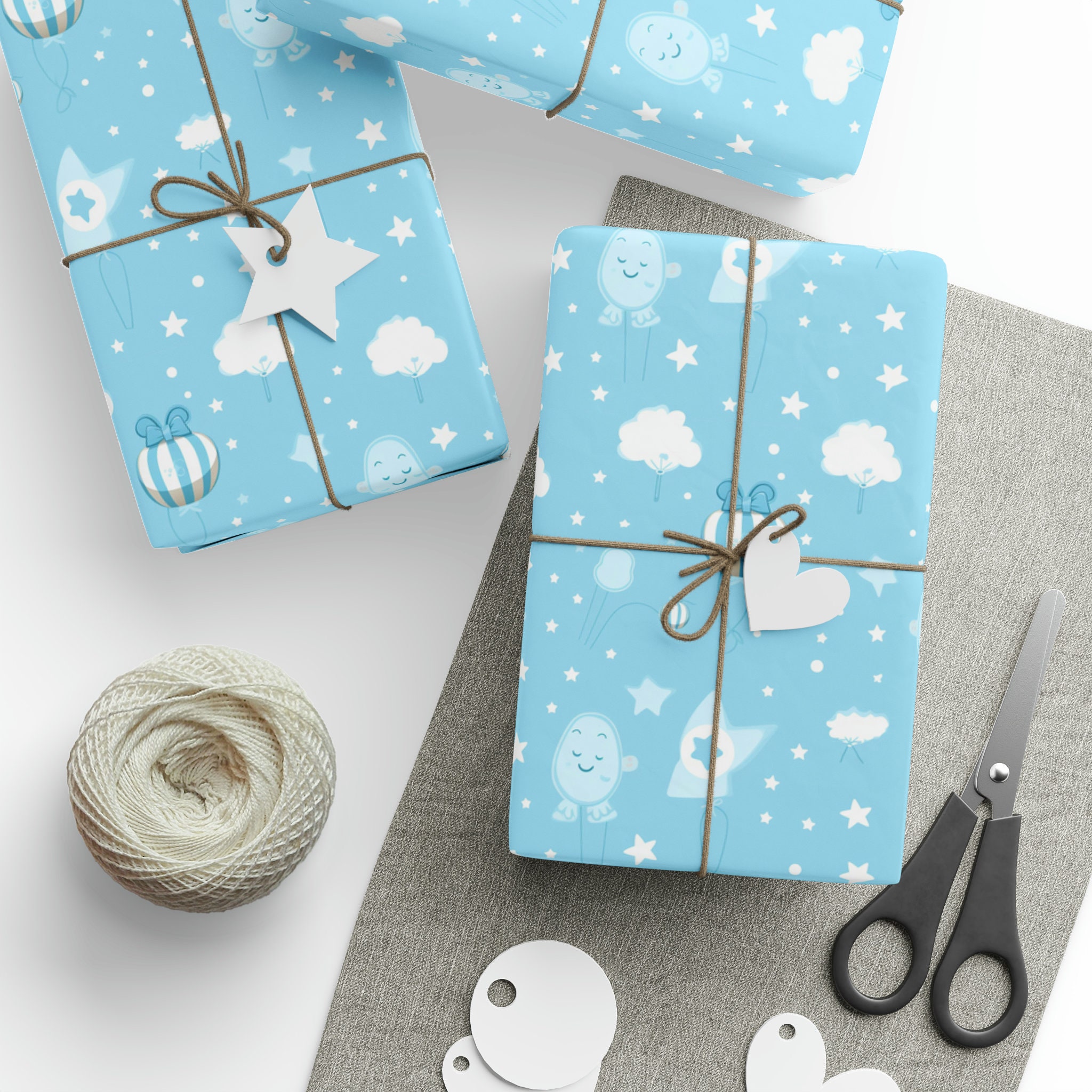 Baby Shower Wrapping Paper - Infant Boy Baby Shower or Little Boy ...