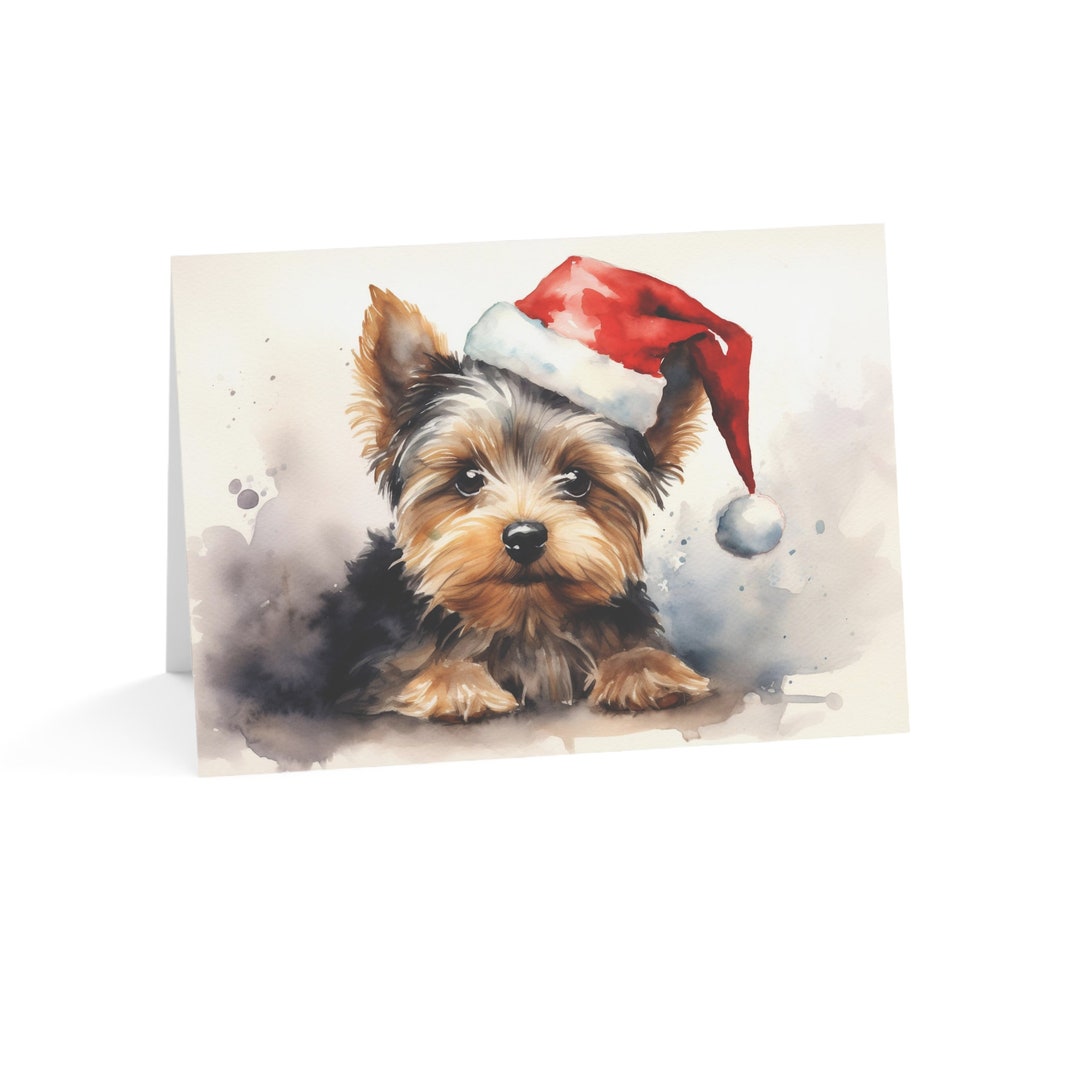 Yorkie Santa Paws Christmas Card - Yorkshire Terrier Dog Lover ...