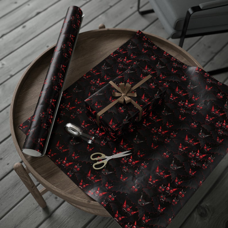 Cute and Goofy Bats - Funny Bat Halloween Wrapping Paper- A Playful ...