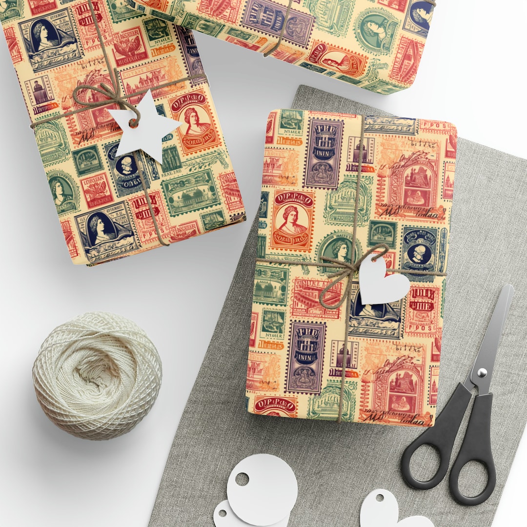 Stamp Collector's Delight Wrapping Paper - A World of Philatelic ...