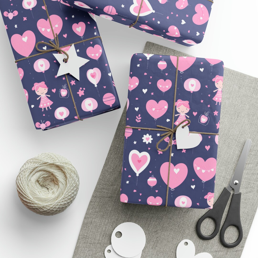 Baby Shower Wrapping Paper - Infant Girl Baby Shower or Little Girl ...