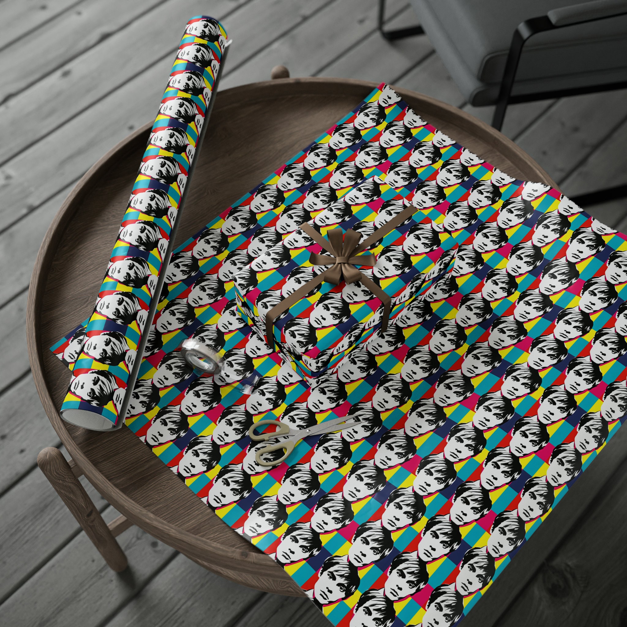 Andy Warhol Face Style Pop Art Pattern Wrapping Paper - Etsy UK