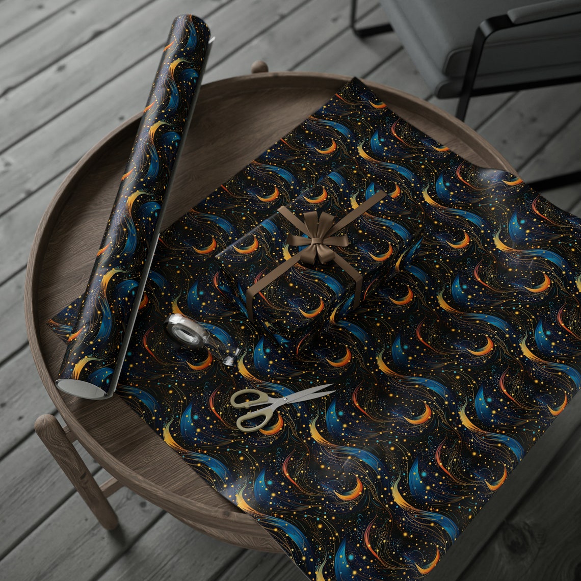 Starry Night Gift Wrap - Van Gogh Inspired Modern Wrapping Paper ...