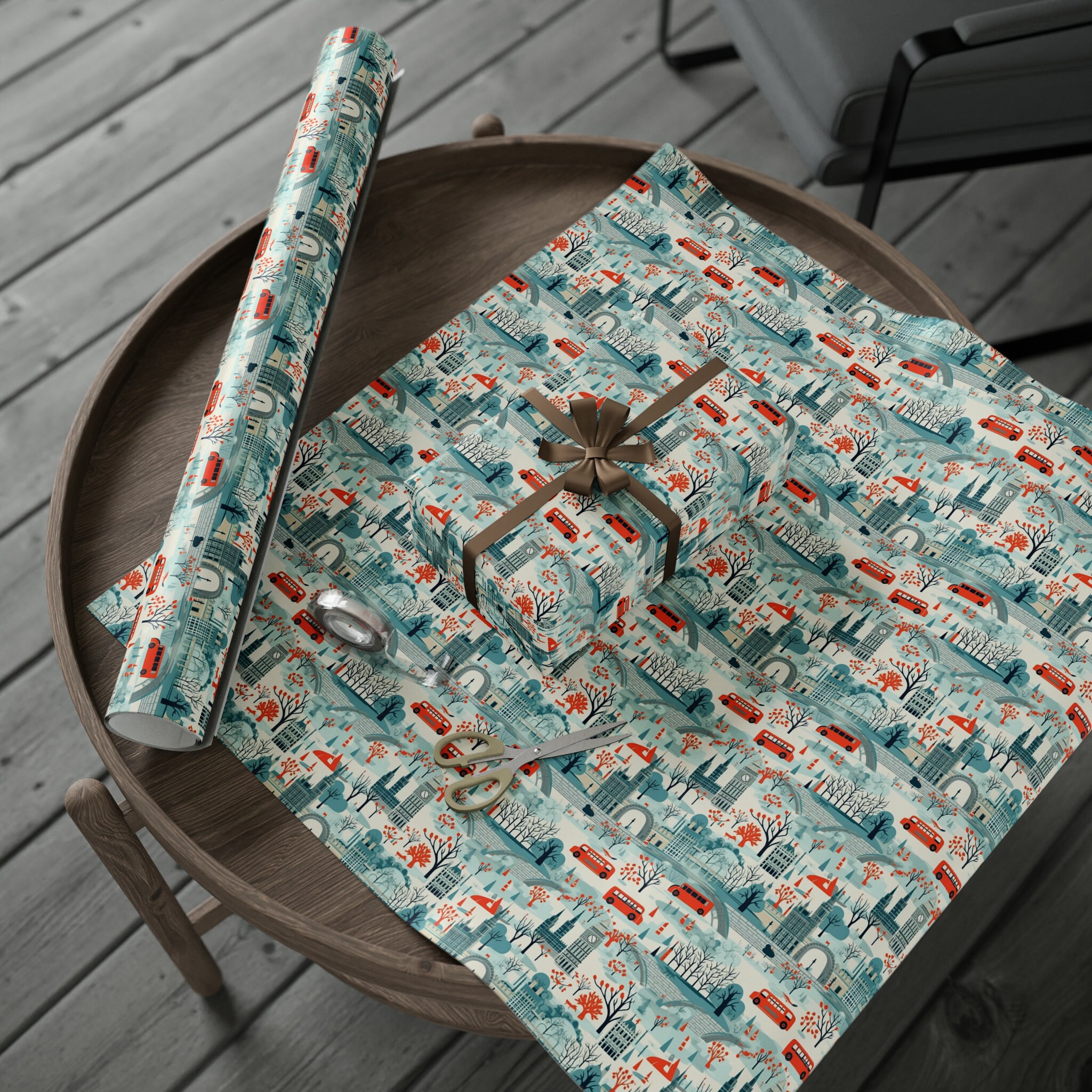 London Calling Wrapping Paper - A Glimpse of British Charm - Etsy