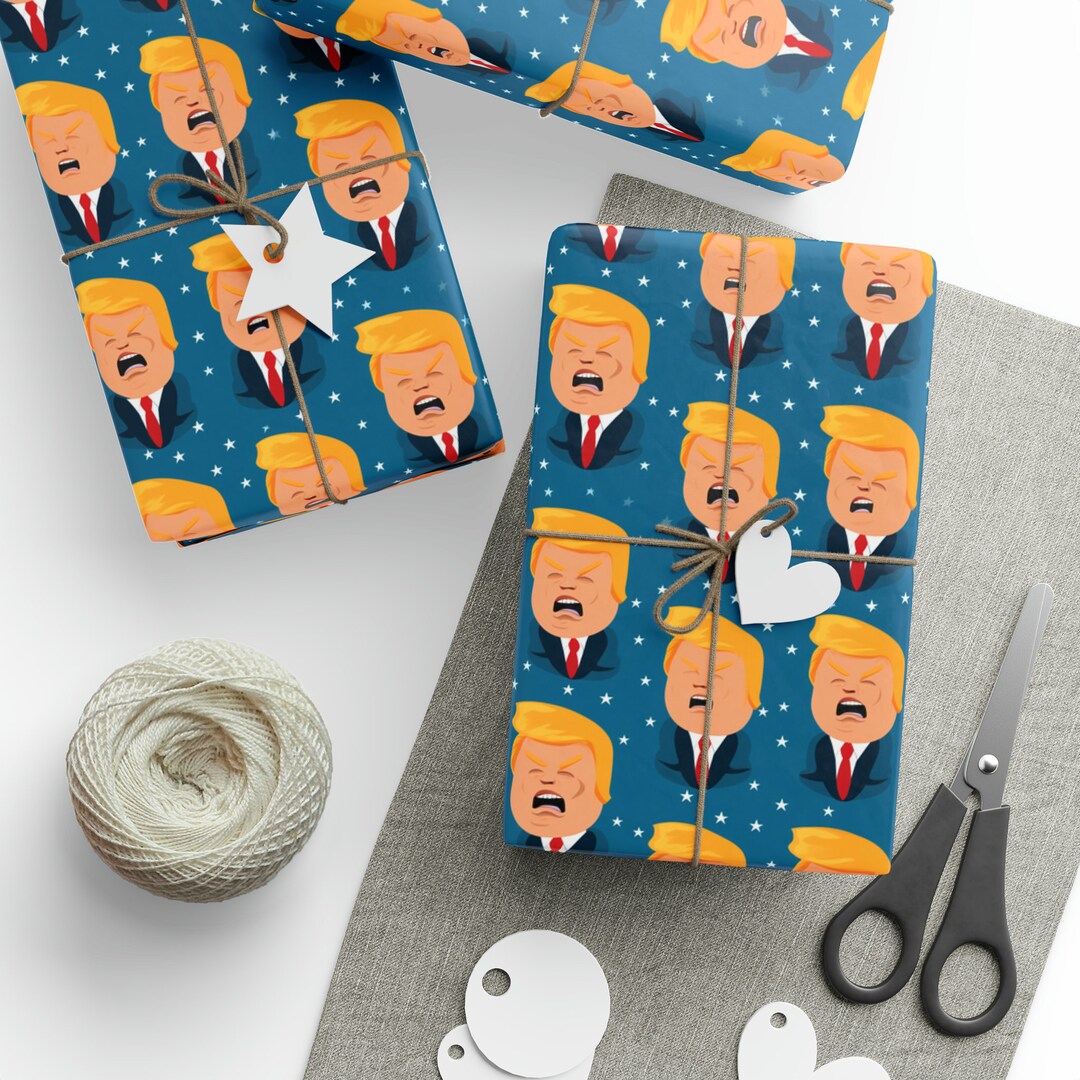 Donald Trump Funny Wrapping Paper - President Wrapping Paper - A ...