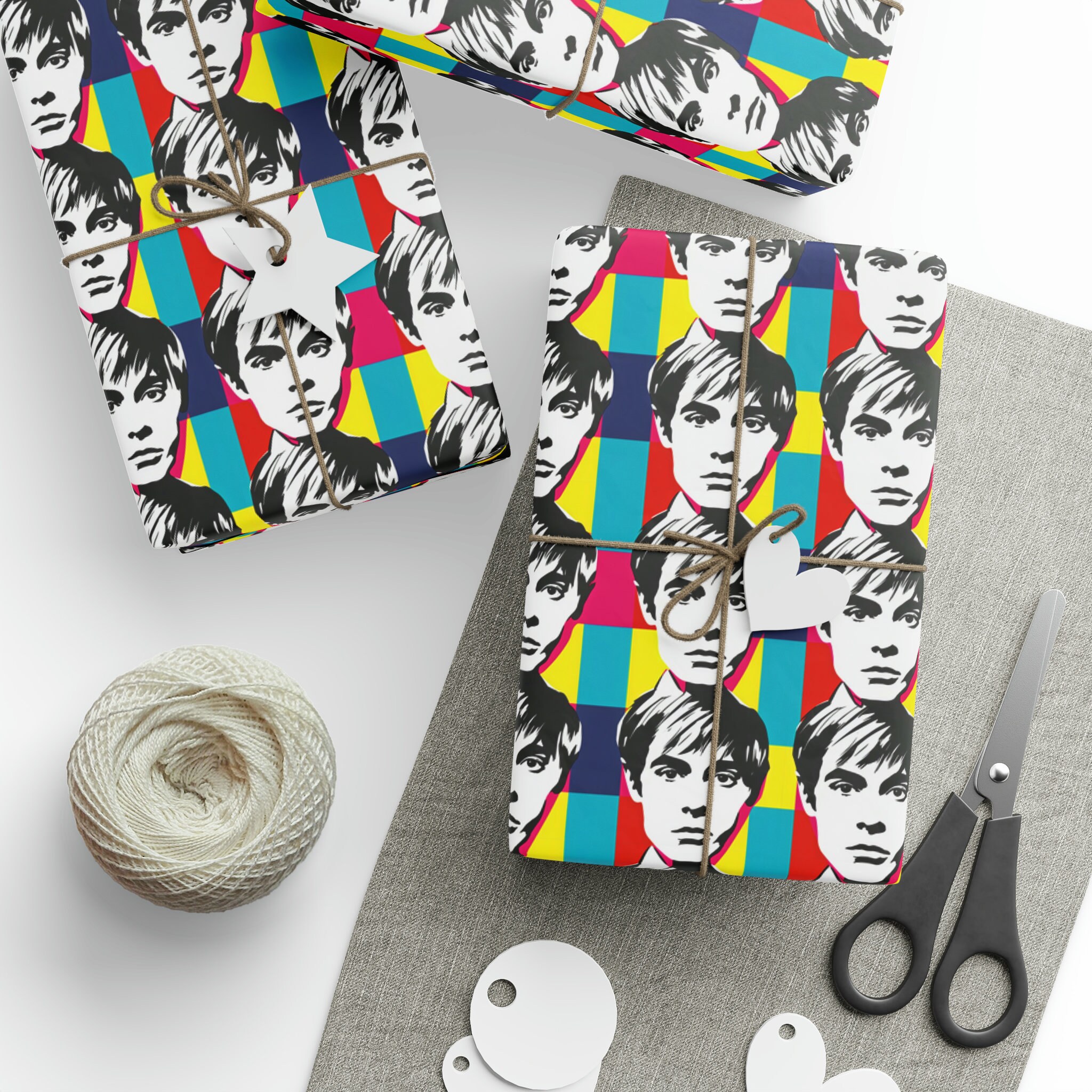 Andy Warhol Face Style Pop Art Pattern Wrapping Paper - Etsy UK