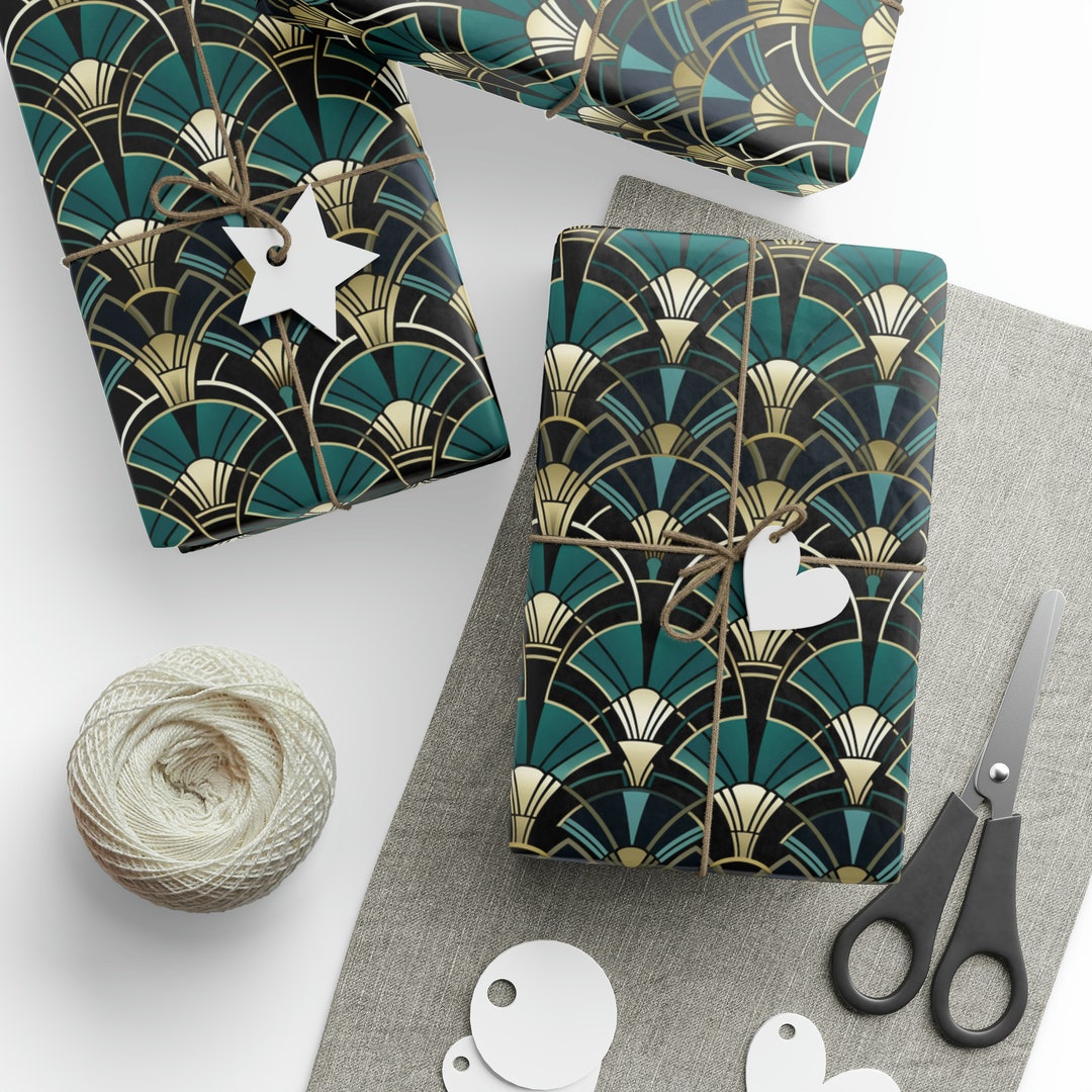 Art Deco 1920's Art Deco Fan Design Wrapping Paper- Timeless Elegance ...