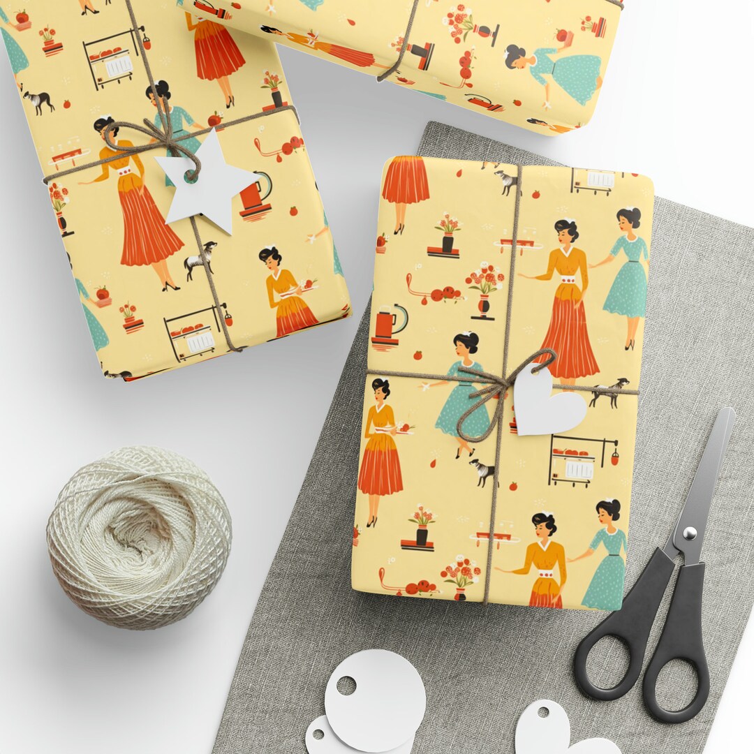 Retro Chic 1950s Housewives Wrapping Paper - Etsy