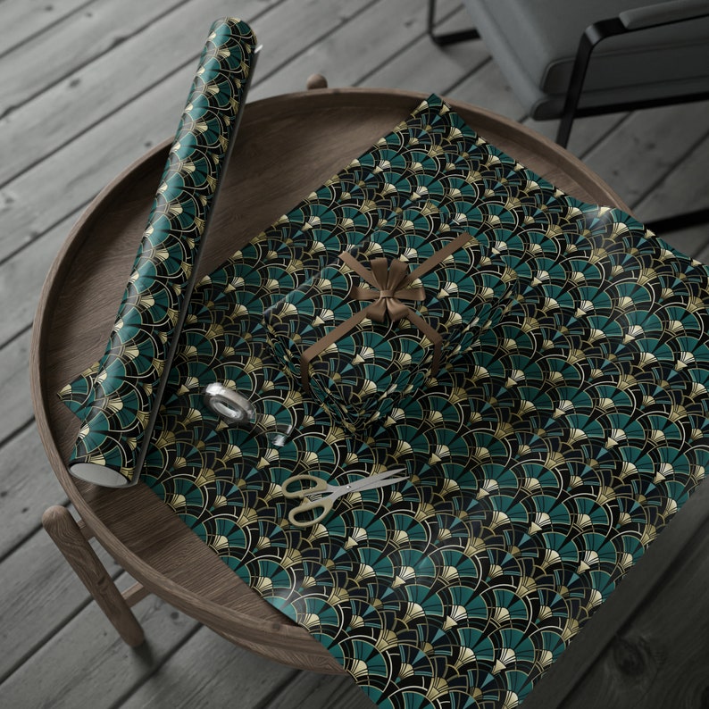 Art Deco 1920's Art Deco Fan Design Wrapping Paper- Timeless Elegance ...