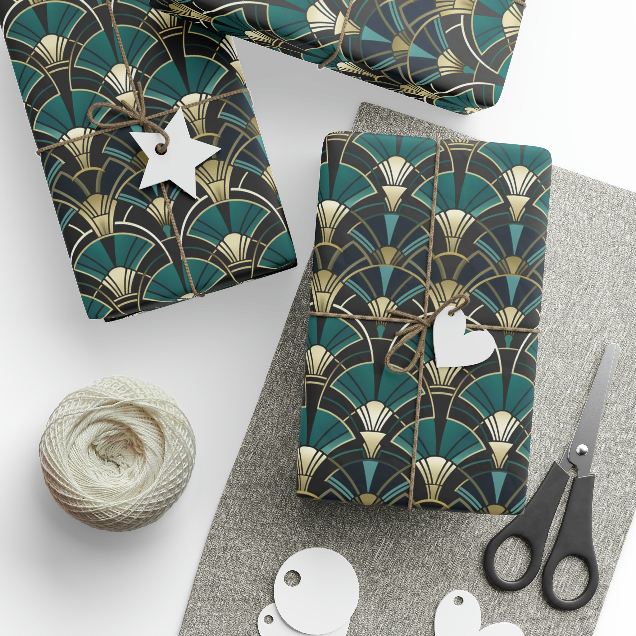 Art Deco 1920's Art Deco Fan Design Wrapping Paper- Timeless Elegance ...