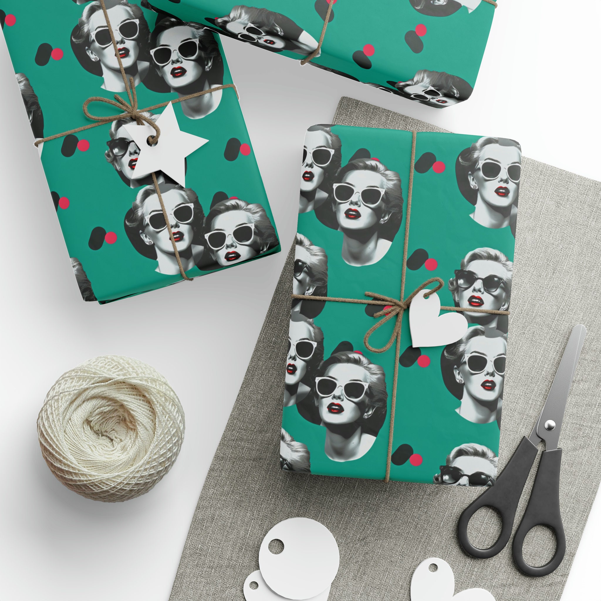 1950s Pop Art Hollywood Glam Wrapping Paper - Etsy