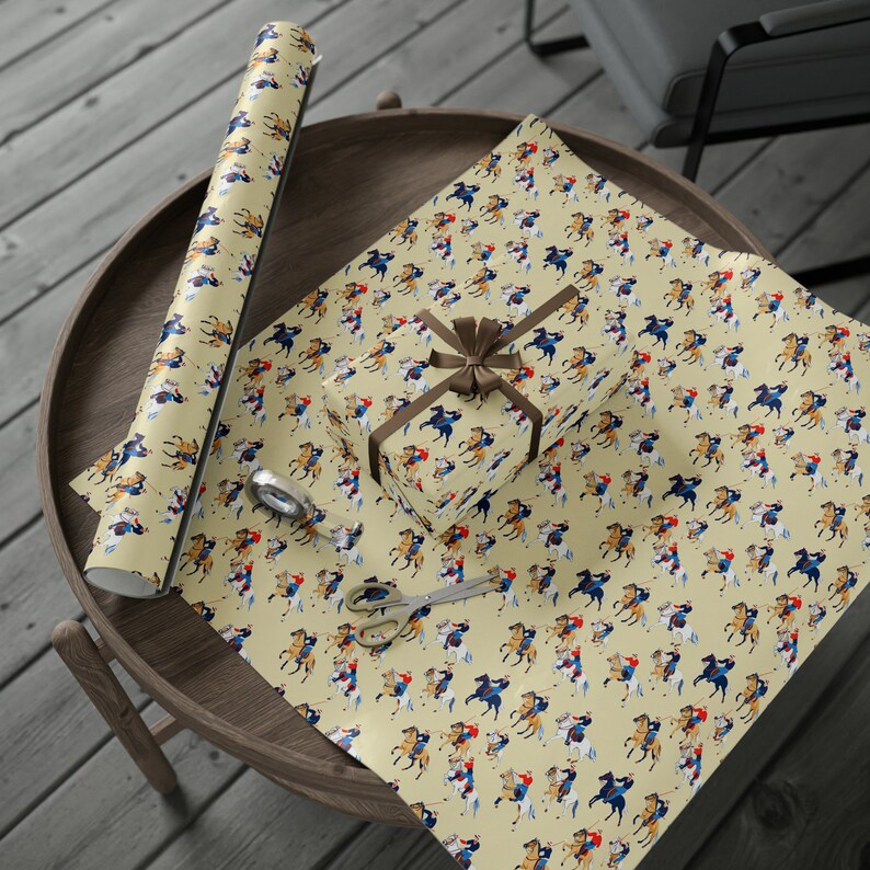 English Polo Match Wrapping Paper - Young Men Playing Polo on Horses - Etsy