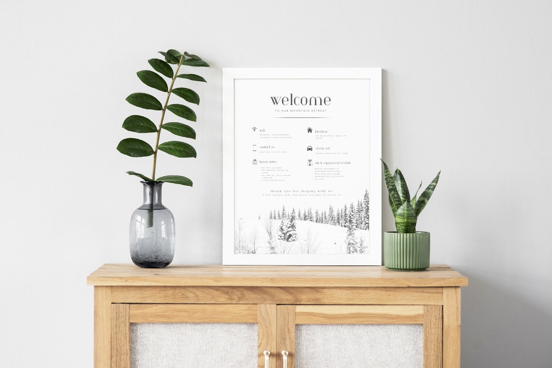 Editable Welcome Sign Airbnb VRBO Hosts | Vacation Rental Printable ...