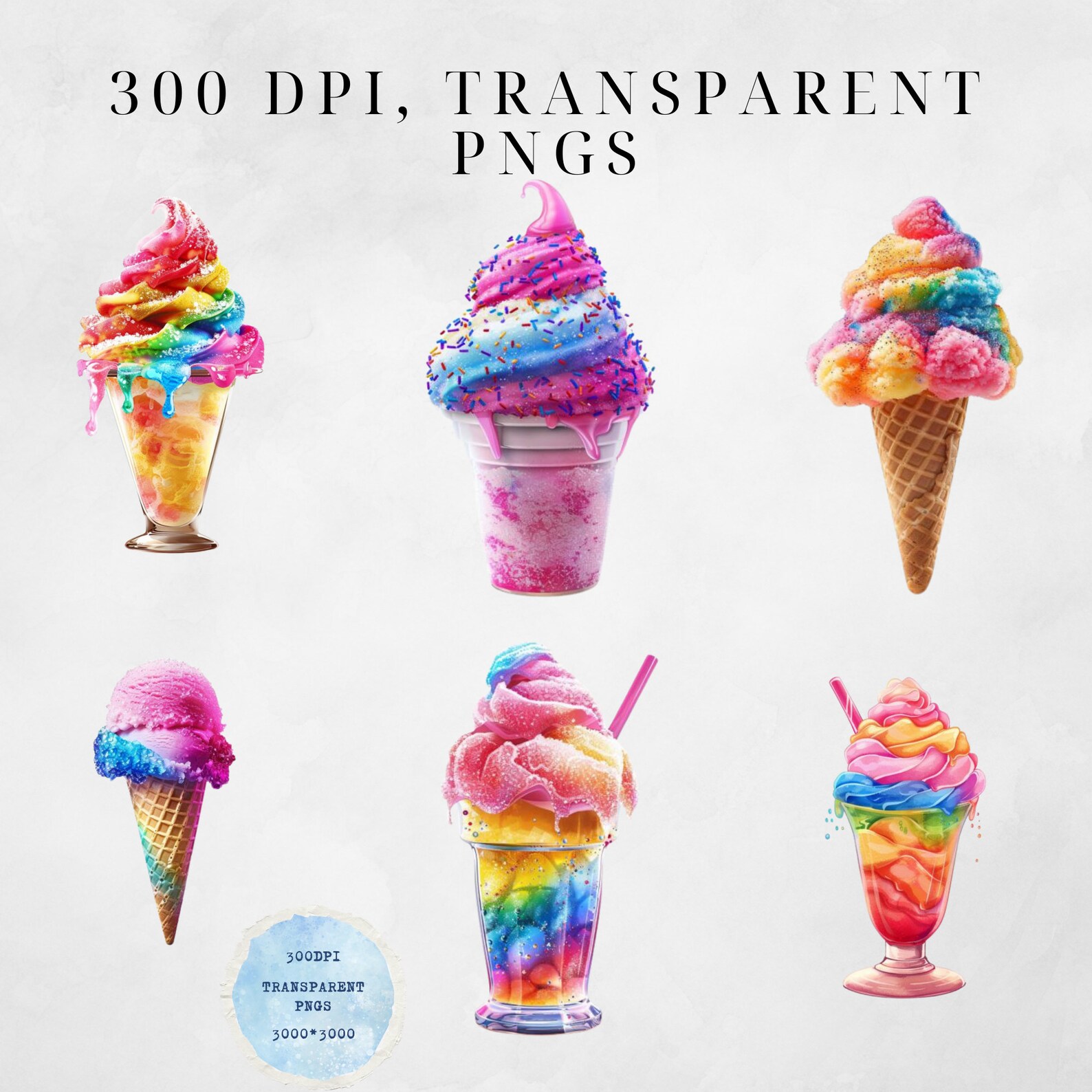 Snow Cone Clipart, Rainbow Snow Cone Clipart Set, Rainbow Snow Cone ...