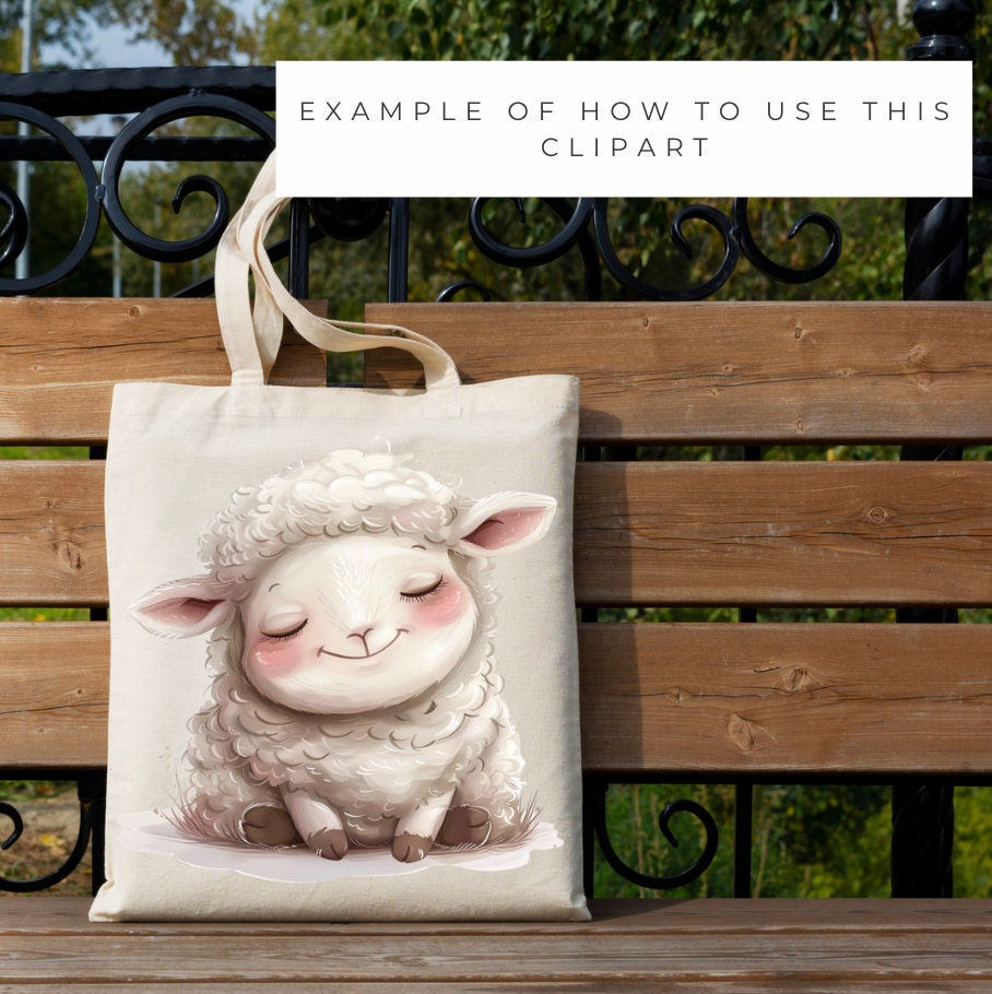1 Watercolor Baby Sheep Clipart, Cute Baby Sheep Sleeping, Scrapbook ...