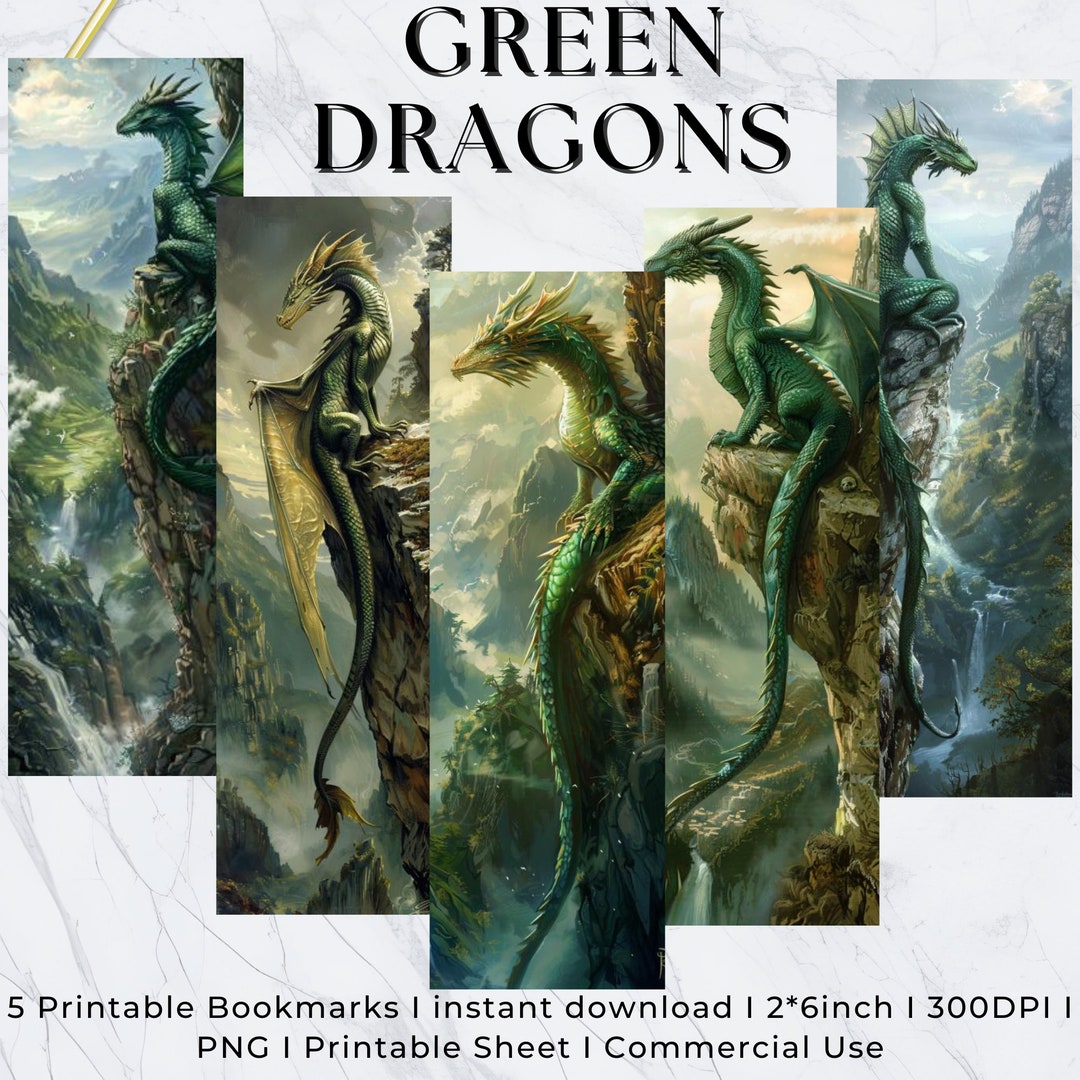 Dragon Bookmarks, Majestic Dragon, Dragon Lover Gift, Reading ...