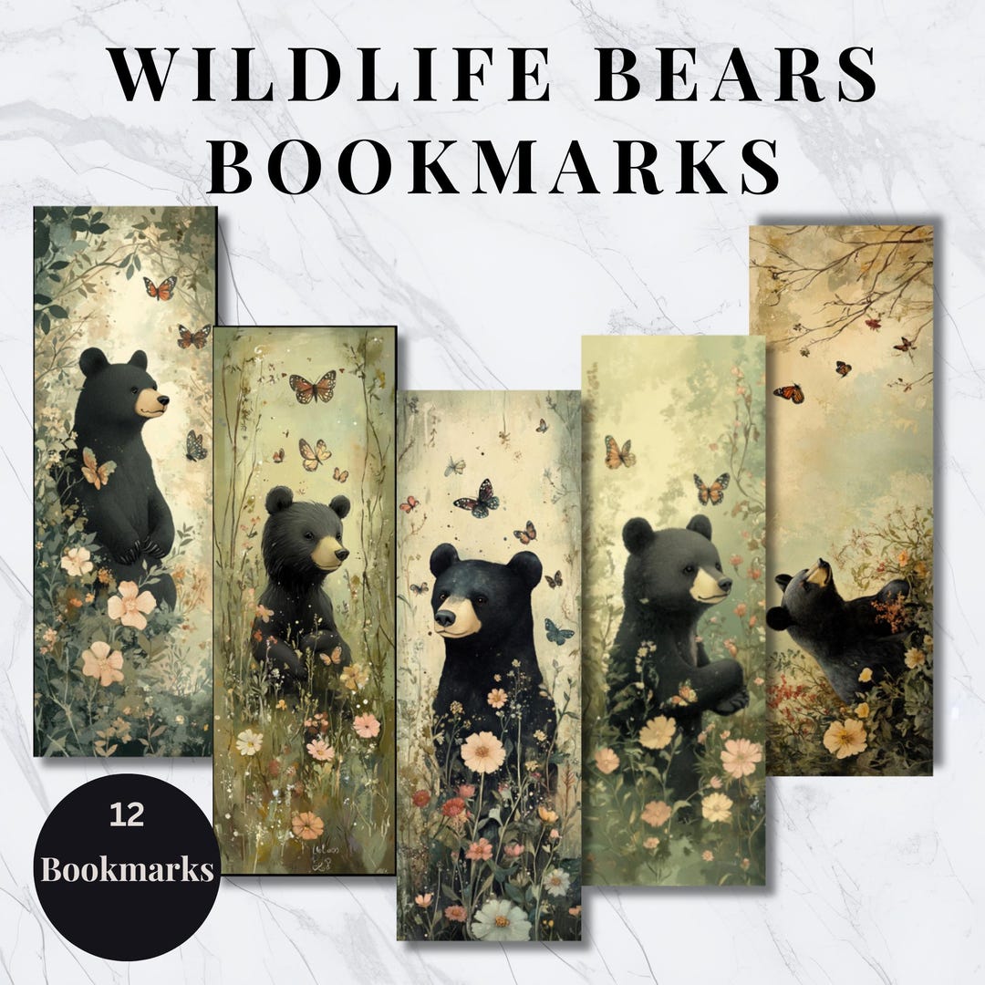 Wildlife Bear Bookmark, Woodland Bear Bookmark, Big Bears Bookmark ...