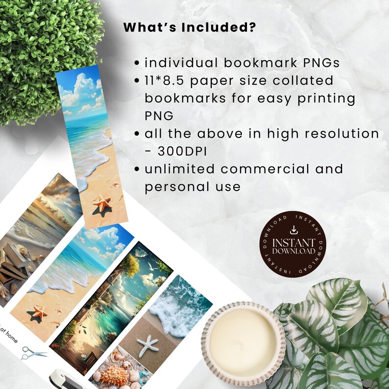 Beach Bookmarks, Summer Bookmarks, Tropical Summer Bookmarks, Printable ...