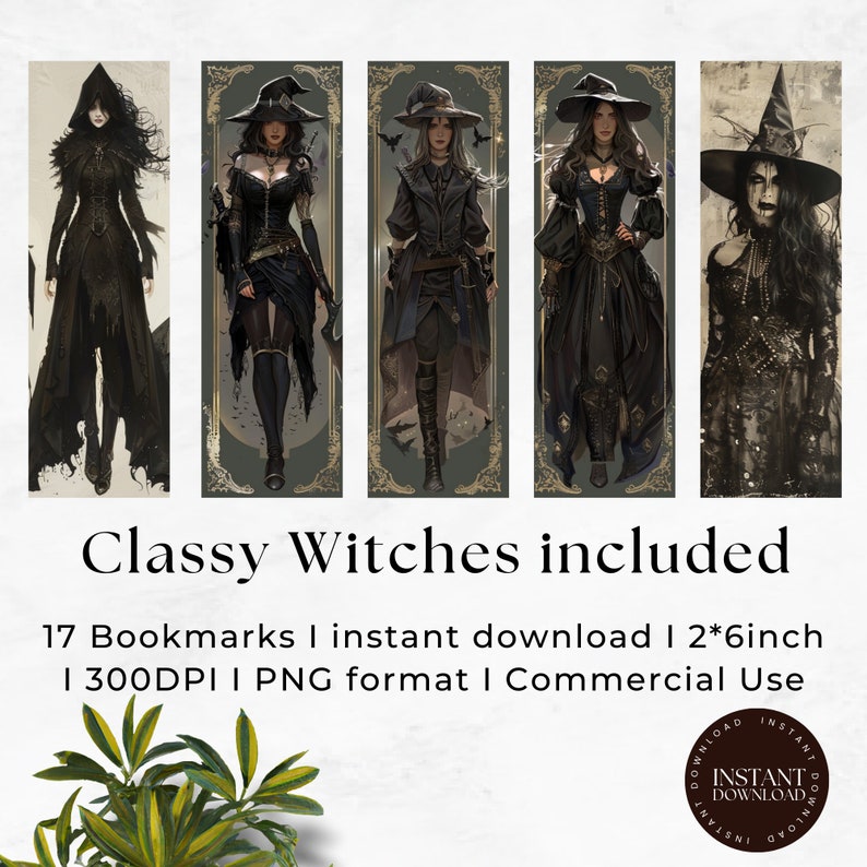 17 Vampire and Witch Bookmarks, Halloween & Dark Bookmarks, Horror ...