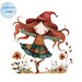 Boho Whimsy Girl Clipart, Cute Whimsical Girl With Floral Clipart, Junk ...