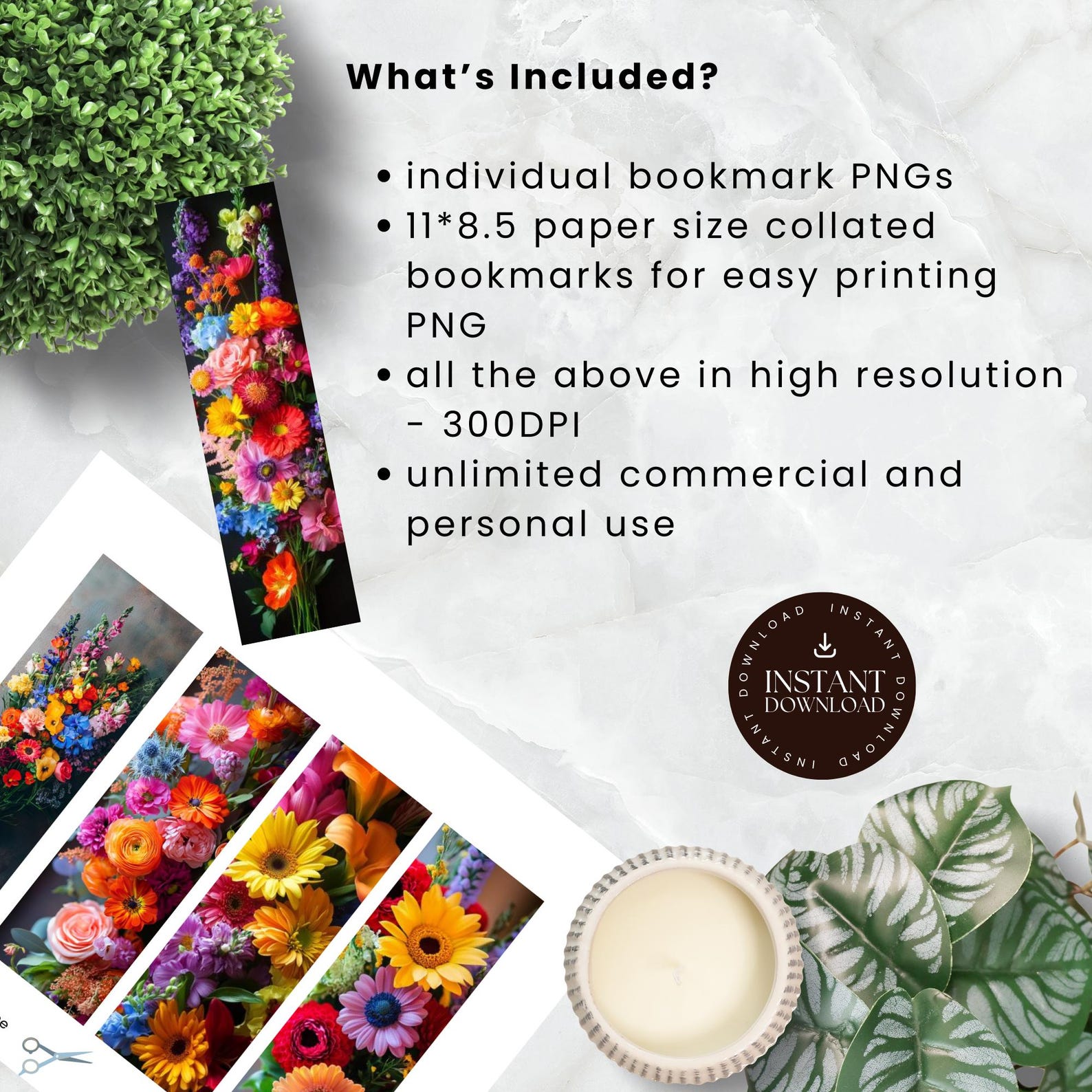 Floral Bookmarks, Authentic Bookmarks, Colorful Bookmarks, Bright ...