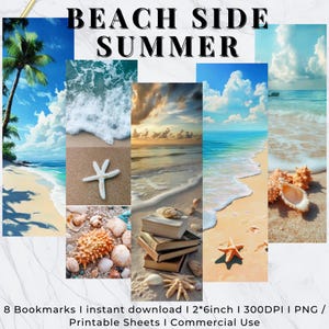 Beach Bookmarks, Summer Bookmarks, Tropical Summer Bookmarks, Printable ...