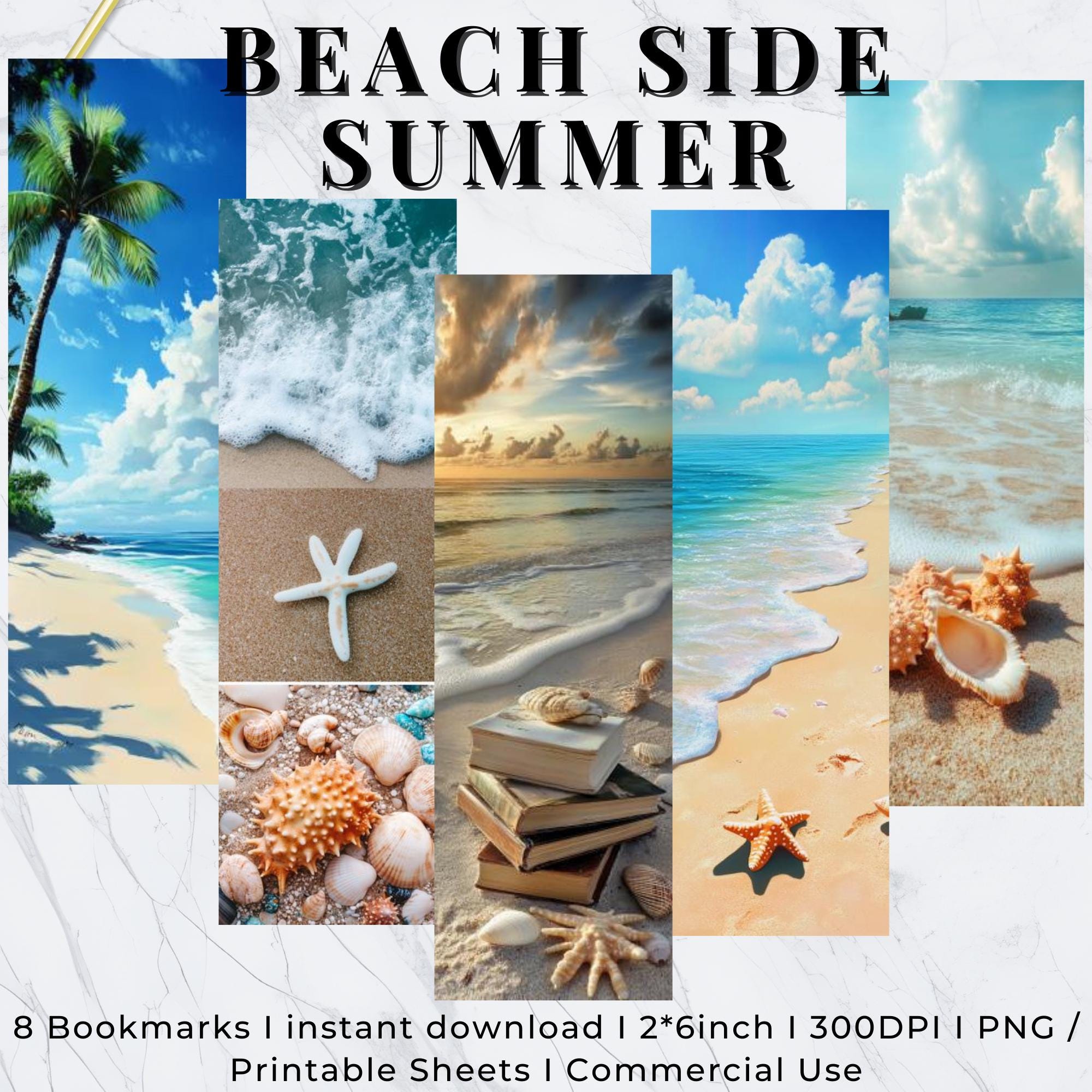 Beach Bookmarks, Summer Bookmarks, Tropical Summer Bookmarks, Printable ...