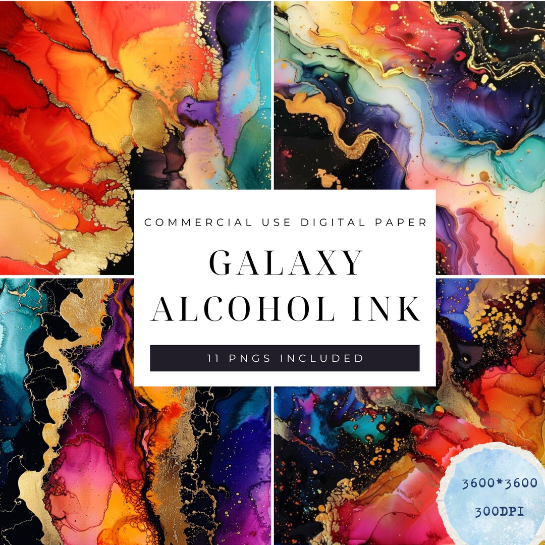 Rainbow Galaxy Digital Paper, Rainbow Alcohol Ink Digital Paper, Bright ...