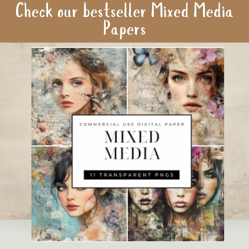 Mixed Media Junk Journal Paper Pack | 40 Digital Collage Sheets | Bold ...